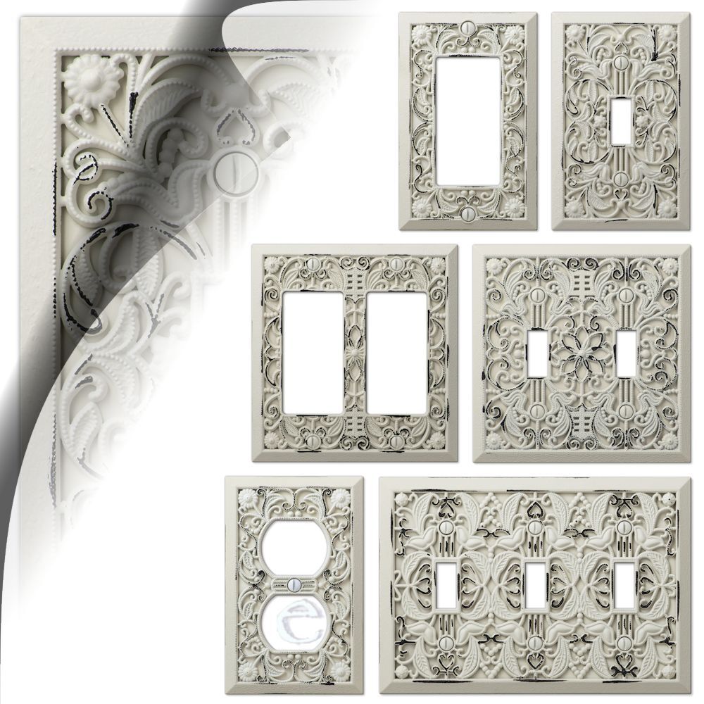Antique White Filigree Switch Plate Cover Arabesque Wallplate | eBay