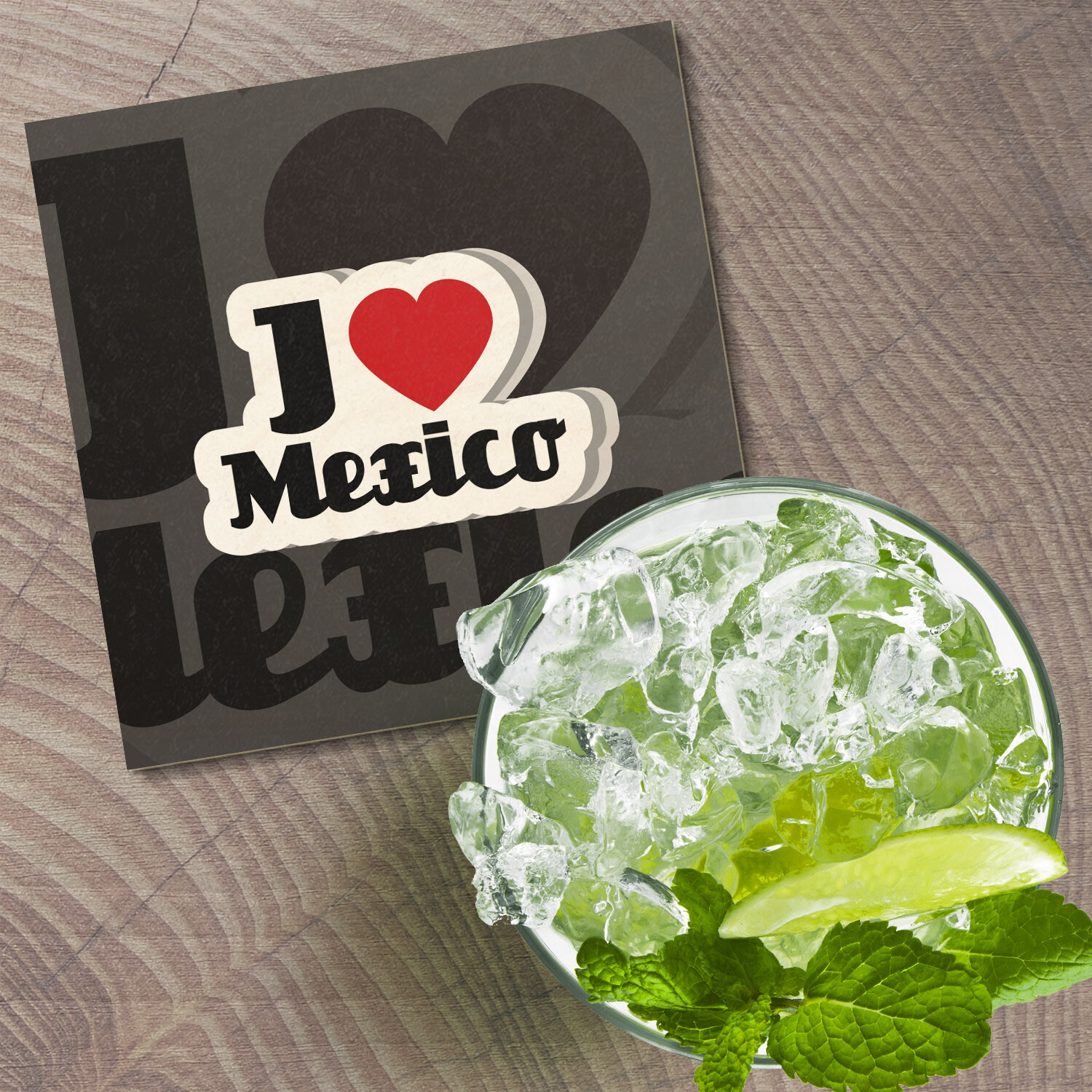 I Love Mexico Slogan 4'' X 4'' Square Wooden Coaster | eBay