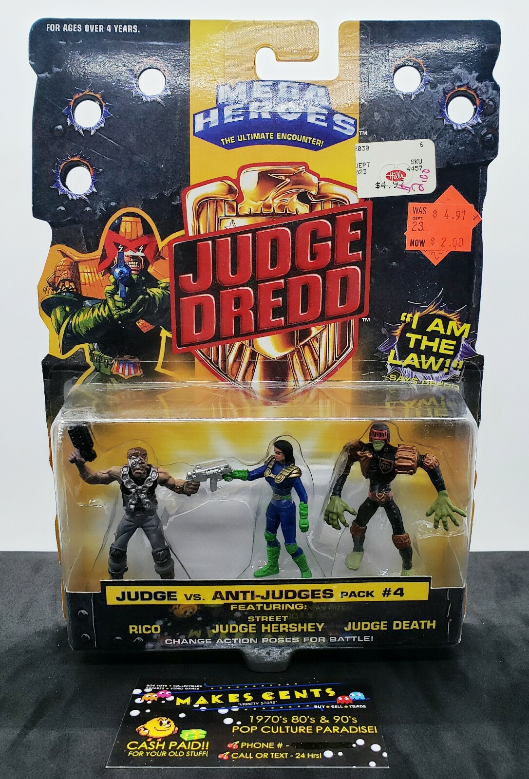 1995 Mega Heroes Mini Judge Dredd Action Figure BRAND NEW Mattel 1990s ...