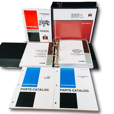 Farmall International 664 Tractor Service Parts Operators Manual Set ...