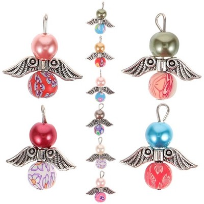 10 Pcs Jewelry Accessories Alloy Wing Glass Pendant Set Mixed | eBay ...