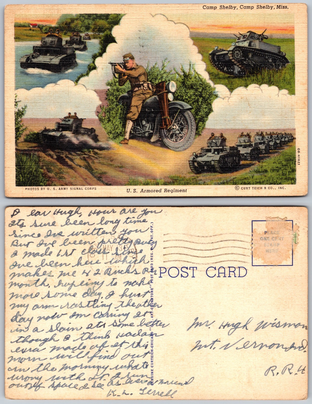 Camp Shelby Armored Regiment Mississippi Postcard | eBay