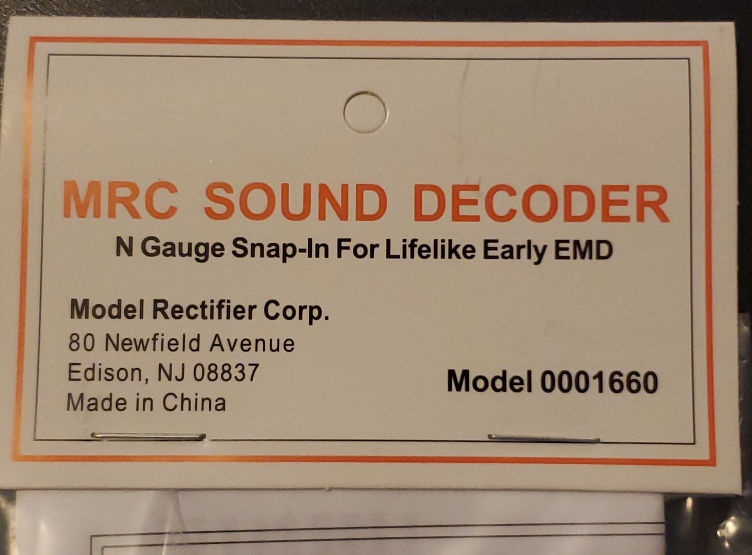 N-SCALE DCC Decoder with Sound - Snap-In Fits Life-Like C-Liner MRC ...