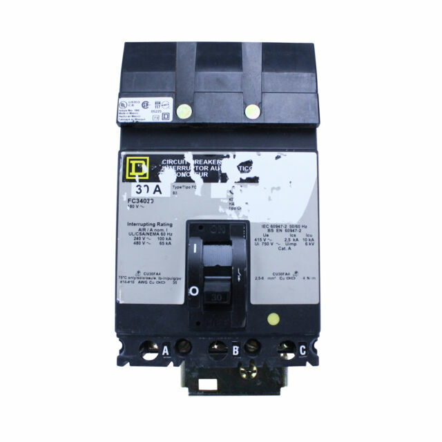 Square D FC34030 3 Pole 30 Amp Circuit Breaker for sale online | eBay