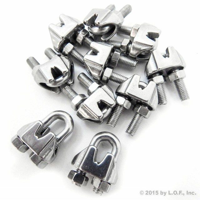 10 - Malleable Galvanized Wire Rope Cable Clips 1/8" - 3mm Premium ...