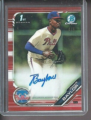 2019 Topps Chrome Jamari Baylor 1st Bowman Red Refractor 4/5 Phillies ...