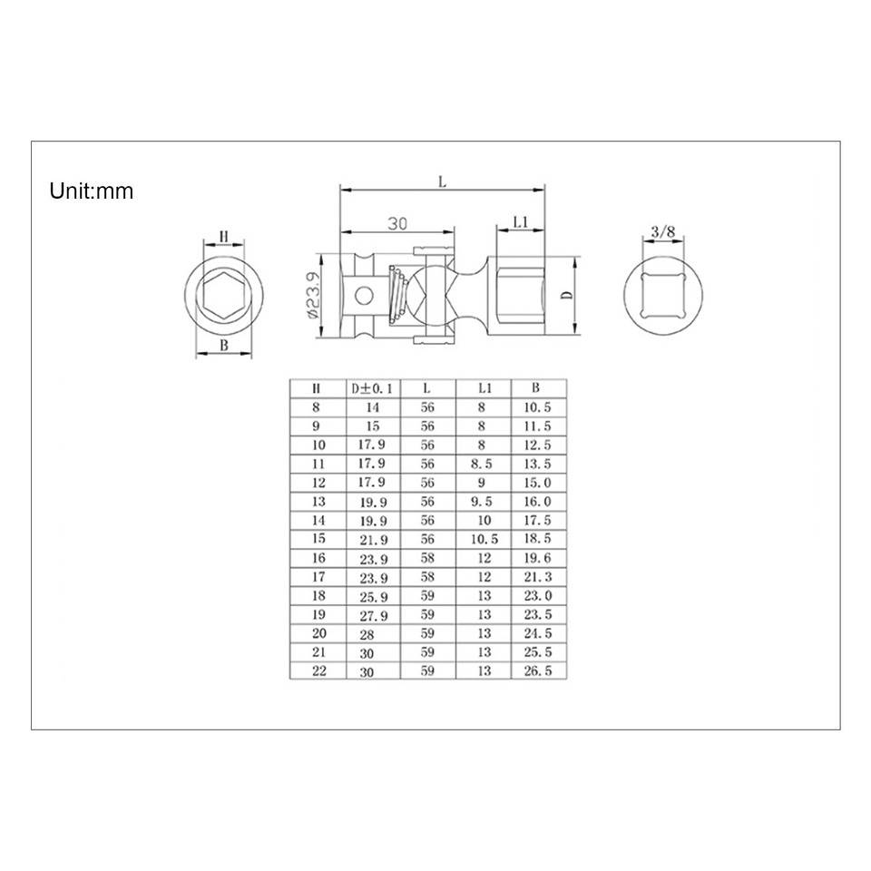 Universal Joint Socket Set, 15-Piece 3/8" Socket Set, Swivel Socket Set ...