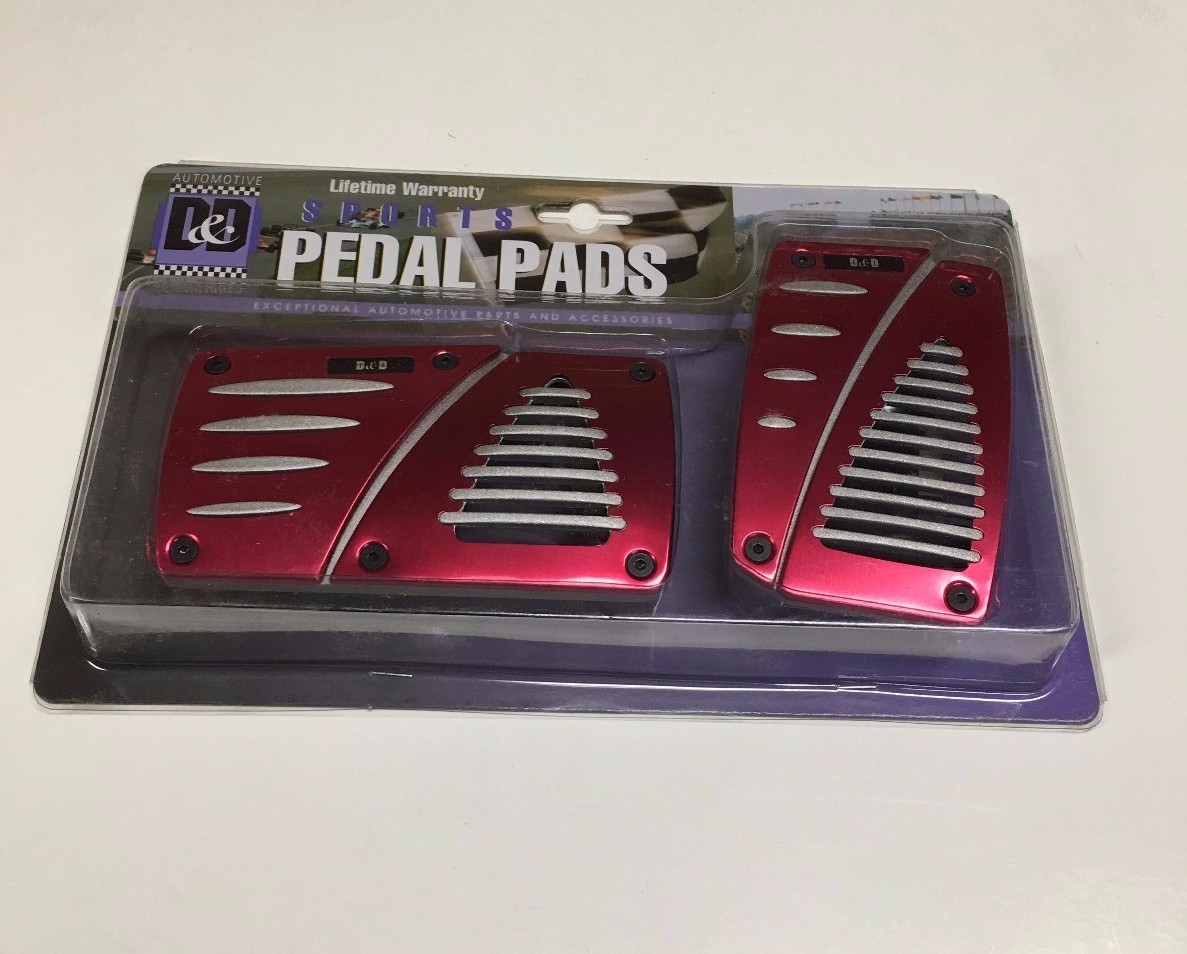 2PCS SET RED UNIVERSAL JDM AUTOMATIC BRAKE GAS RACING PEDAL PADS FOR ...