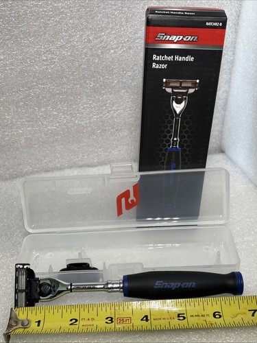 Snap on Tools Blue Razor Soft Grip Ratchet Handle Gillette Blade Shaver ...