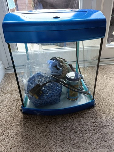 Aqua one Aquastart 320 fish tank / Aquarium 28L With Ornaments | eBay UK