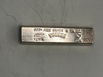 VERY VERY RARE Early Tentex 5 Troy Oz. .999+ Fine Silver Kit-Kat Bar ...