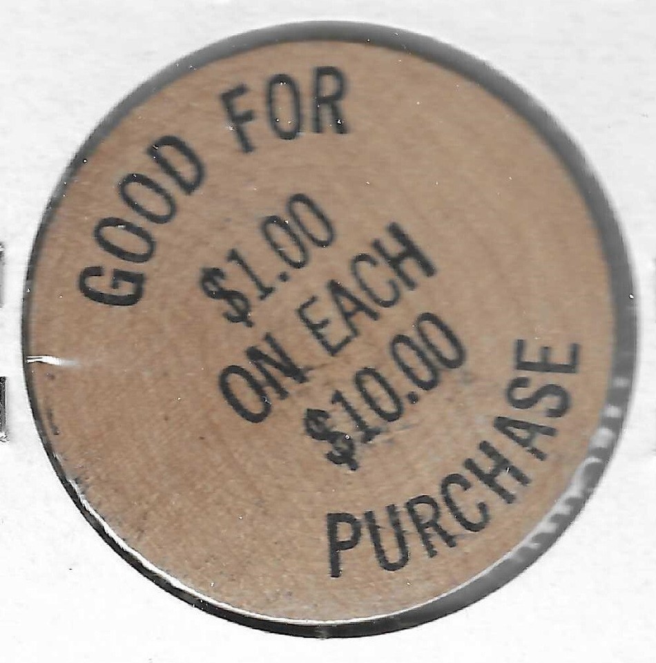 B&N REDWOOD SIGNS (Chicago Illinois Area Code), $1 Token/Coin, Wooden ...