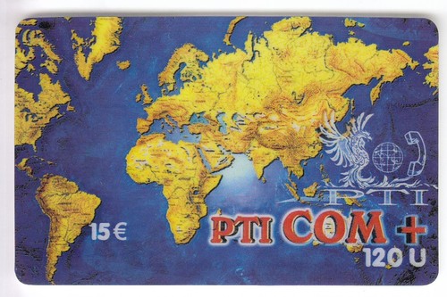 FRANCE TELECARTE / PHONECARD PREPAYEE .. 15€ PTI COM+ CARTE MONDE 12/ ...
