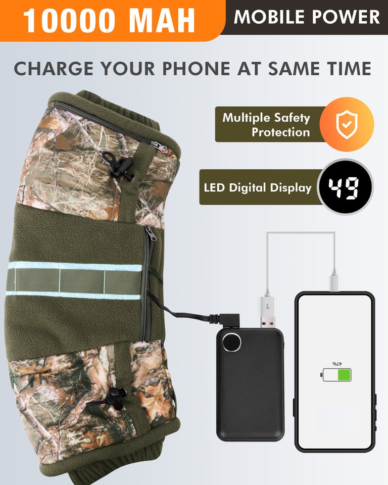 Heated Hand Muff for Hunting, Electric Hand Warmer Hunting Pouch with ...