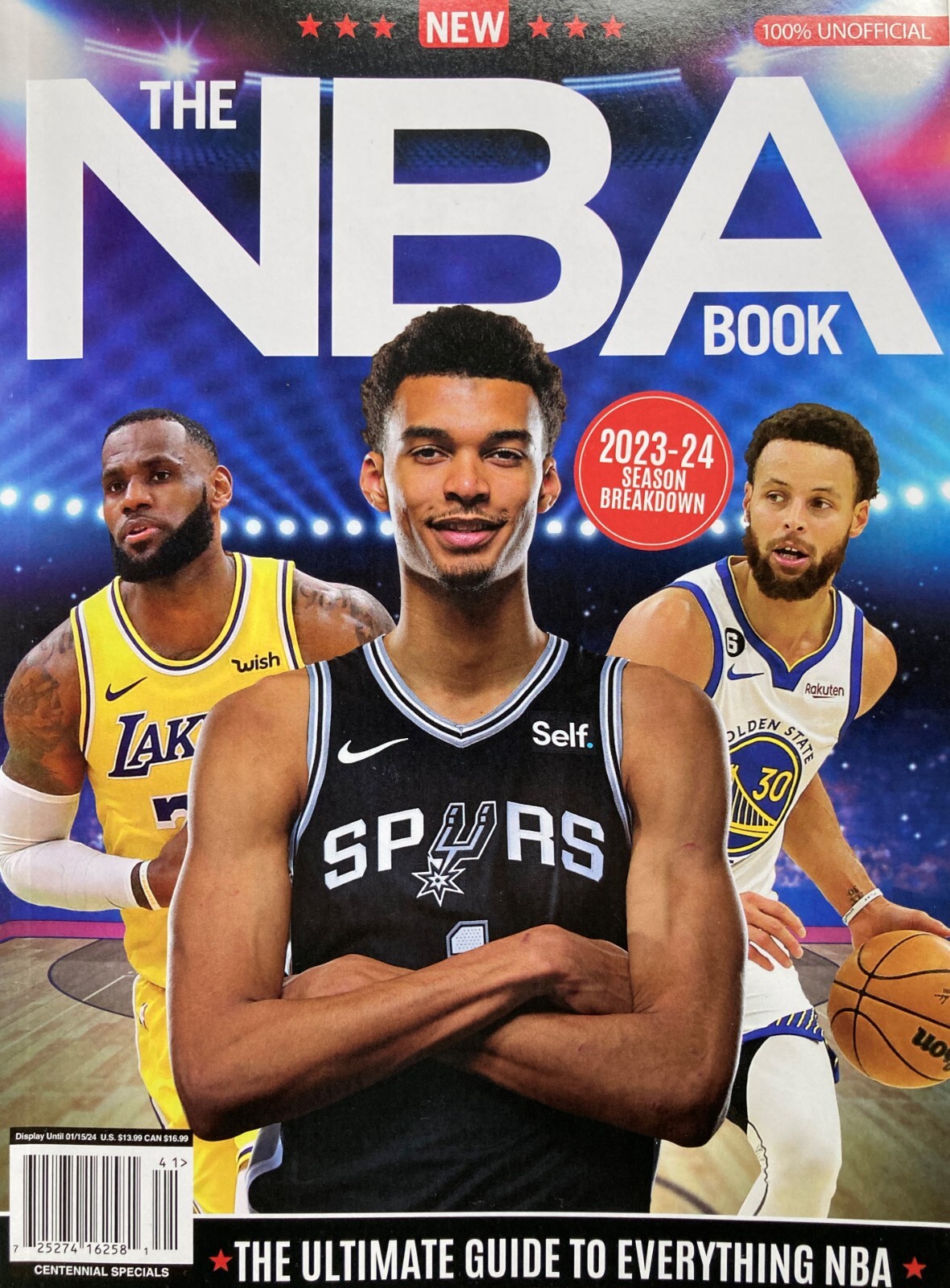 VICTOR WEMBANYAMA / LEBRON / STEPH CURRY THE NBA BOOK 2023 CENTENNIAL ...