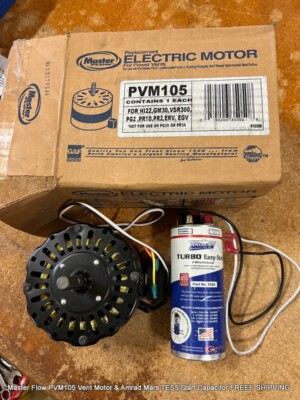 Master Flow PVM105 Vent Motor & Amrad Mars TES5 Start Capacitor FREEE ...