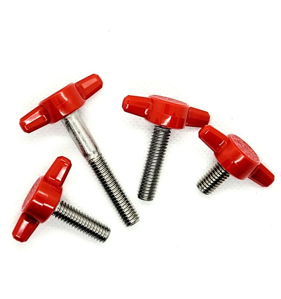 M6 Thumb Screw T Bolts Red Tee Wing Clamping Knob Stainless Steel 6mm x ...