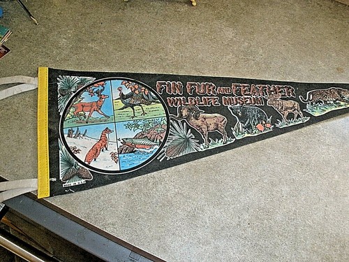 Vintage Felt Pennant Fun Fur & Feather Wildlife Museum 9" x 27" | eBay