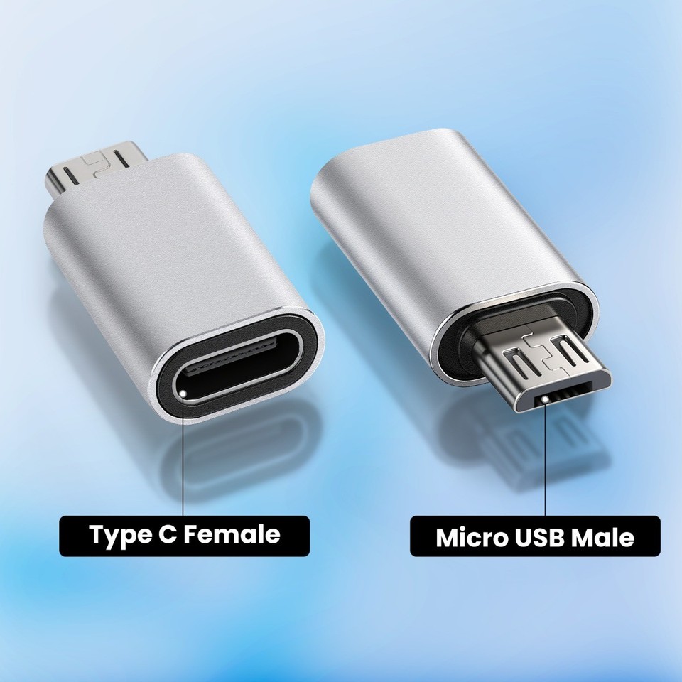 Type C Female to Micro USB Male Adapter Converter Connector USB-C to ...