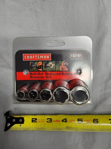 VINTAGE CRAFTSMAN USA NOS 5 Pc Bolt-Out Damaged Bolt & Nut Remover Set ...