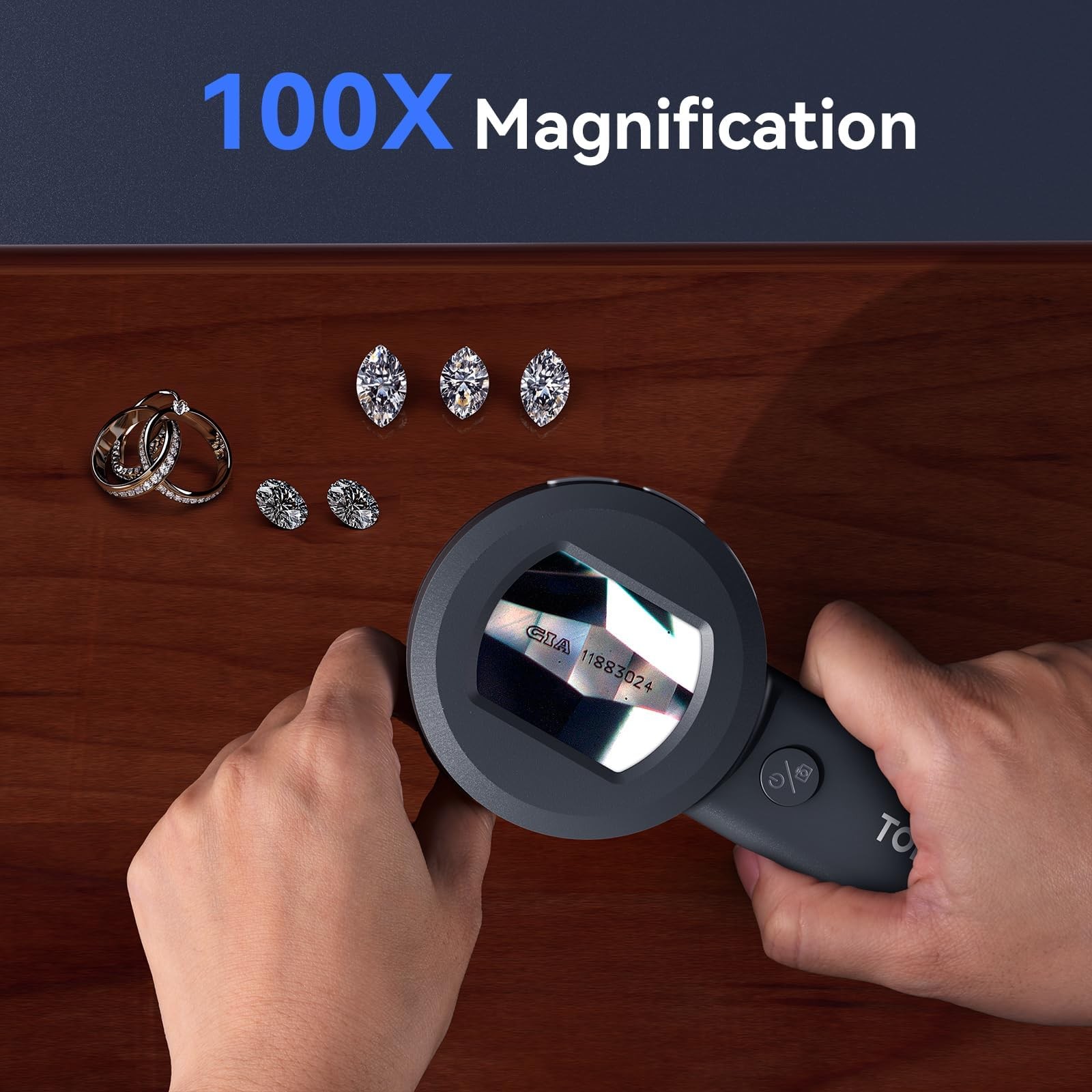 P10 Microscope for Adults Kids, Handheld Coin Magnifier with Light for ...