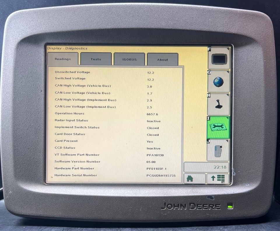 John Deere 2600 Greenstar2 Display Autotrac SF2 ,Rowsence ,Swath ...