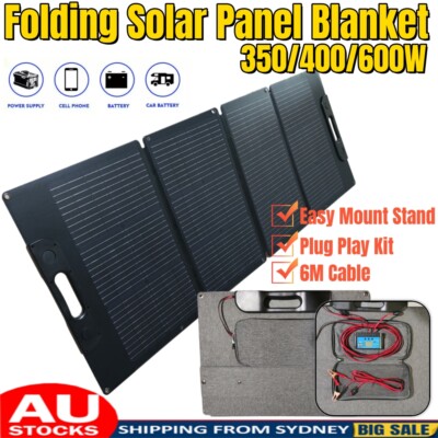 12V Solar Blanket Kit 350W 400W 600W Folding Solar Panel Mat Mono 6M ...
