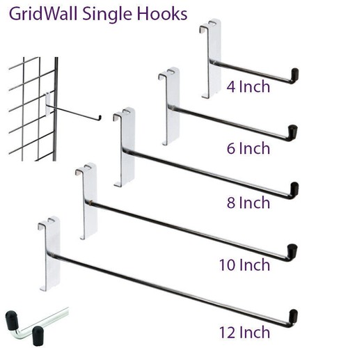 GRIDWALL PANEL GRID MESH HOOKS PRONGS CHROME ACCESSORIES SHOP DISPLAY ...
