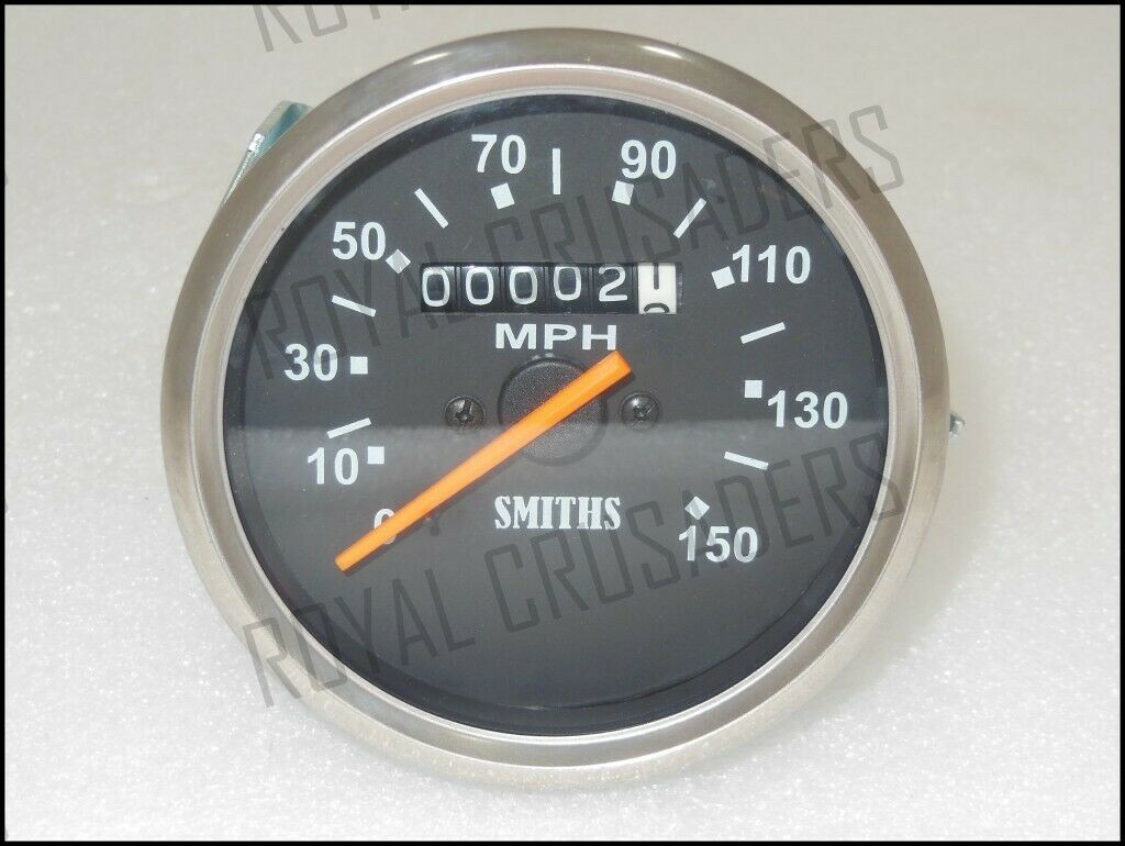 NEW VINTAGE BIKES REPLICA SMITH SPEEDOMETER 0-80 MPH 2 1/2" TOTAL DIA ...