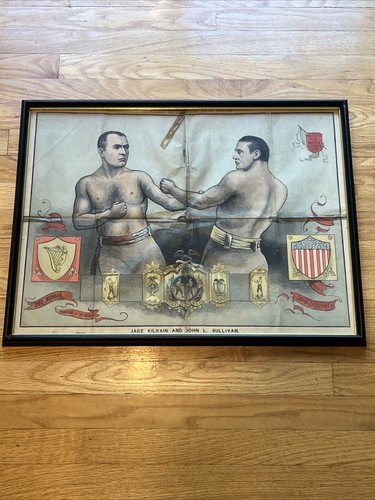 Vintage 1889 Boxing Ad Jake Kilrain & John L. Sullivan National Police ...