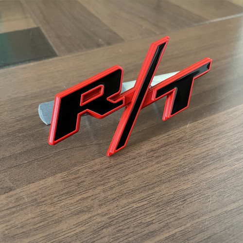 OEM For RT Front Grill Emblems R/T Car Badge New Black Red Nameplate ...