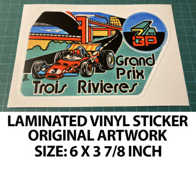VINTAGE GRAND PRIX TROIS RIVIERES RACING - VINYL DECAL STICKER - RACE ...