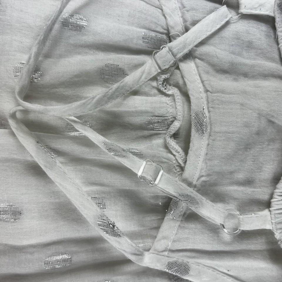 Vtg JUSTICE Sz 8 White Dress Gold Thread Trim, Jeweled Bib Full Lining ...