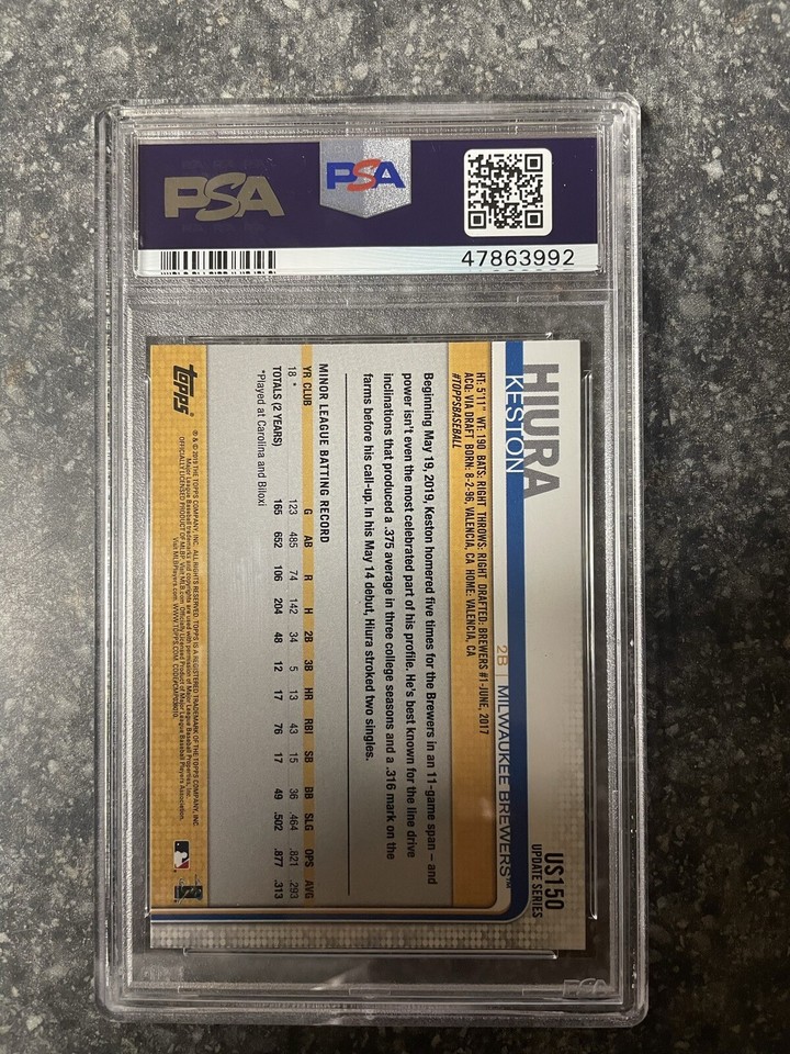 2019 Topps Update Keston Hiura Batting Rookie Card RC #US150 PSA 9 | eBay