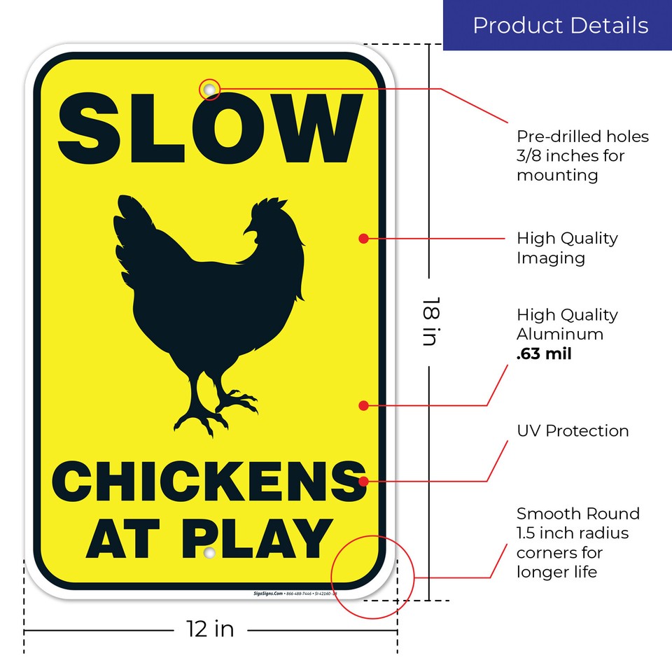 Chicken Crossing Sign, Slow Chickens at Play Sign, Chicken Coop Sign ...