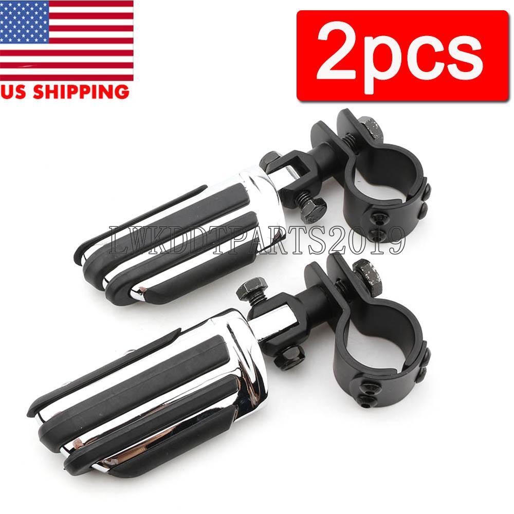 Motorcycle Highway Foot Pegs Pedal Rest 1"-1-1/4" Crash Bar For Harley ...