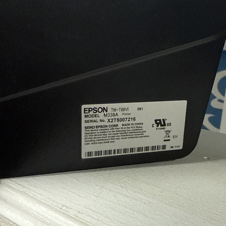 Untested EPSON TM-T88VI M338A Thermal POS Receipt Printer Ethernet, USB ...