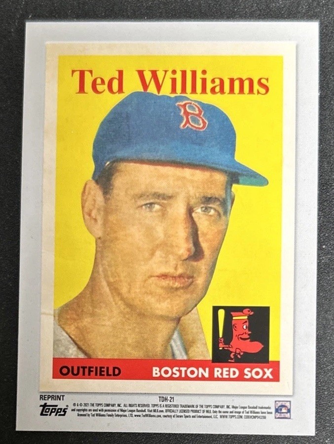 2021 Topps Double Headers Reprint Ted Williams Baseball Card #TDH-21 ...