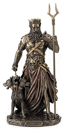 10.6" Hades Greek God of The Underworld with Cerebrus Hell Hound Statue ...