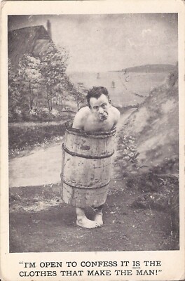 COMIC - Man in A Barrel - "Clothes That Make the Man" - 1908 | eBay