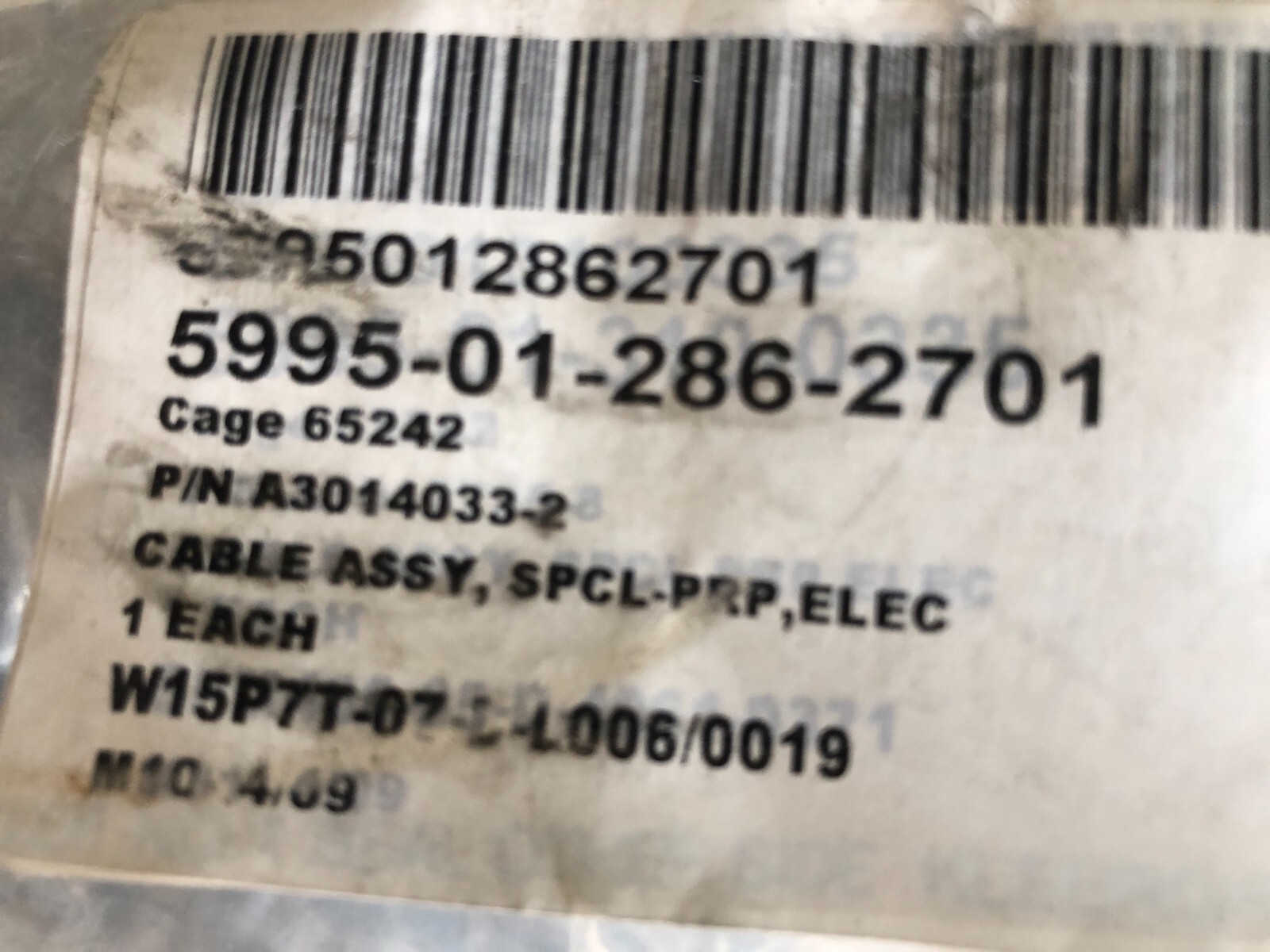 NEW 15' Radio Cable A3014033-2 5995-01-286-2701 ...