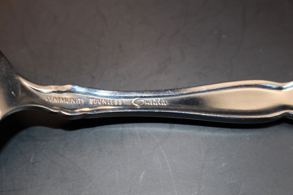 ONEIDA SATINIQUE COMMUNITY STAINLESS STEEL SUGAR SPOON & 2 MASTER ...