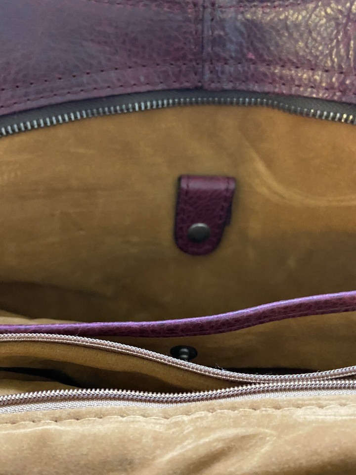 Patricia Nash Ergo Satchel Red Leather Shoulder Bag Purse Burnished ...