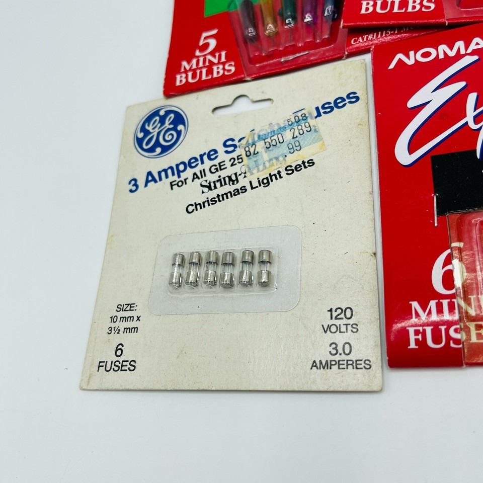 10 Packages Vintage Mini Bulbs & Mini Fuses String Lights Christmas ...