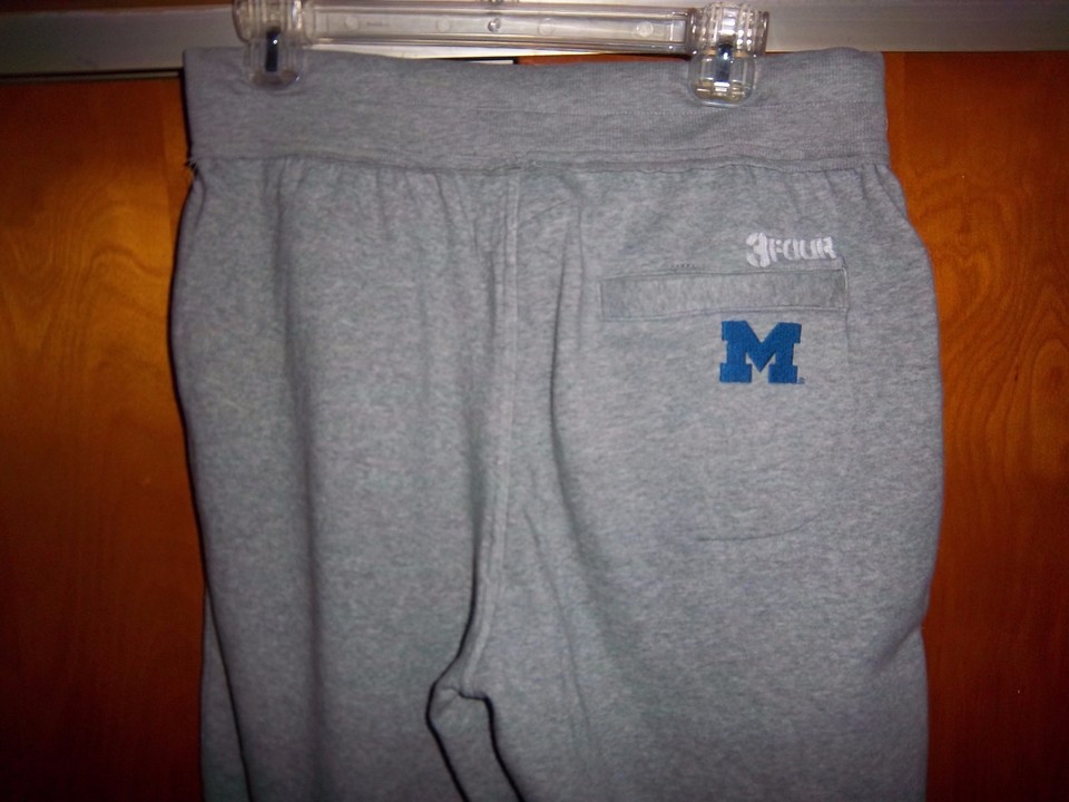 Michigan Wolverines 🏈 Sweatpants 🏀Men's Size S Gray ⚾️Blue 3 Four Brand ...