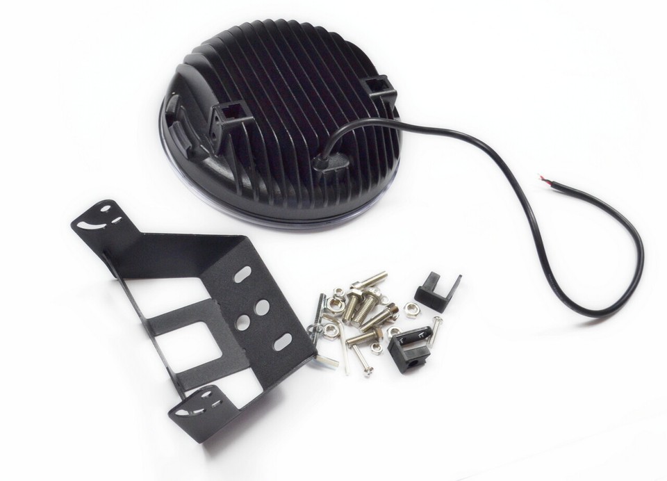2x 7D Jumbo 12-24V LED Round Halogens 96W Spotlights Truck Car Van SUV ...