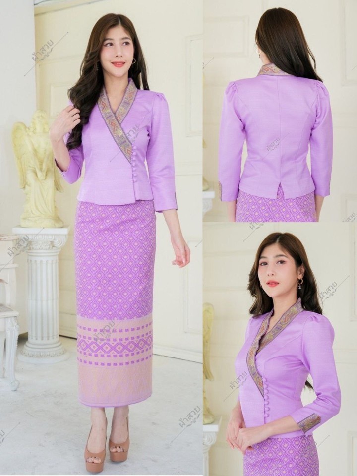 THAI/LAOS TRADITIONAL SILK BLOUSE AND SKIRT SET'S - CHEST SIZE 32" - 46 ...