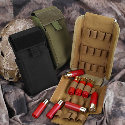 Tactical Molle 25 Rounds Ammo Pouch Cartridge Holder 12/20Ga Shotgun ...