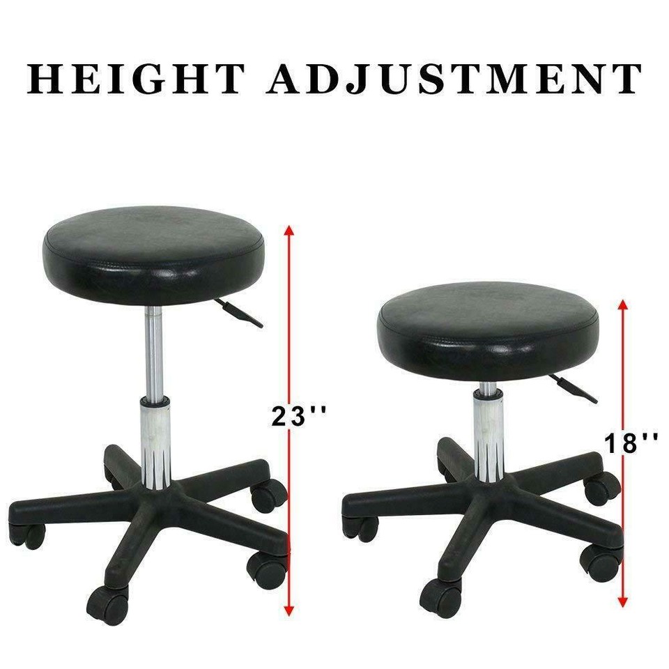 2PCS Rotate Salon Stools Hydraulic Adjustable Height Rolling Office ...