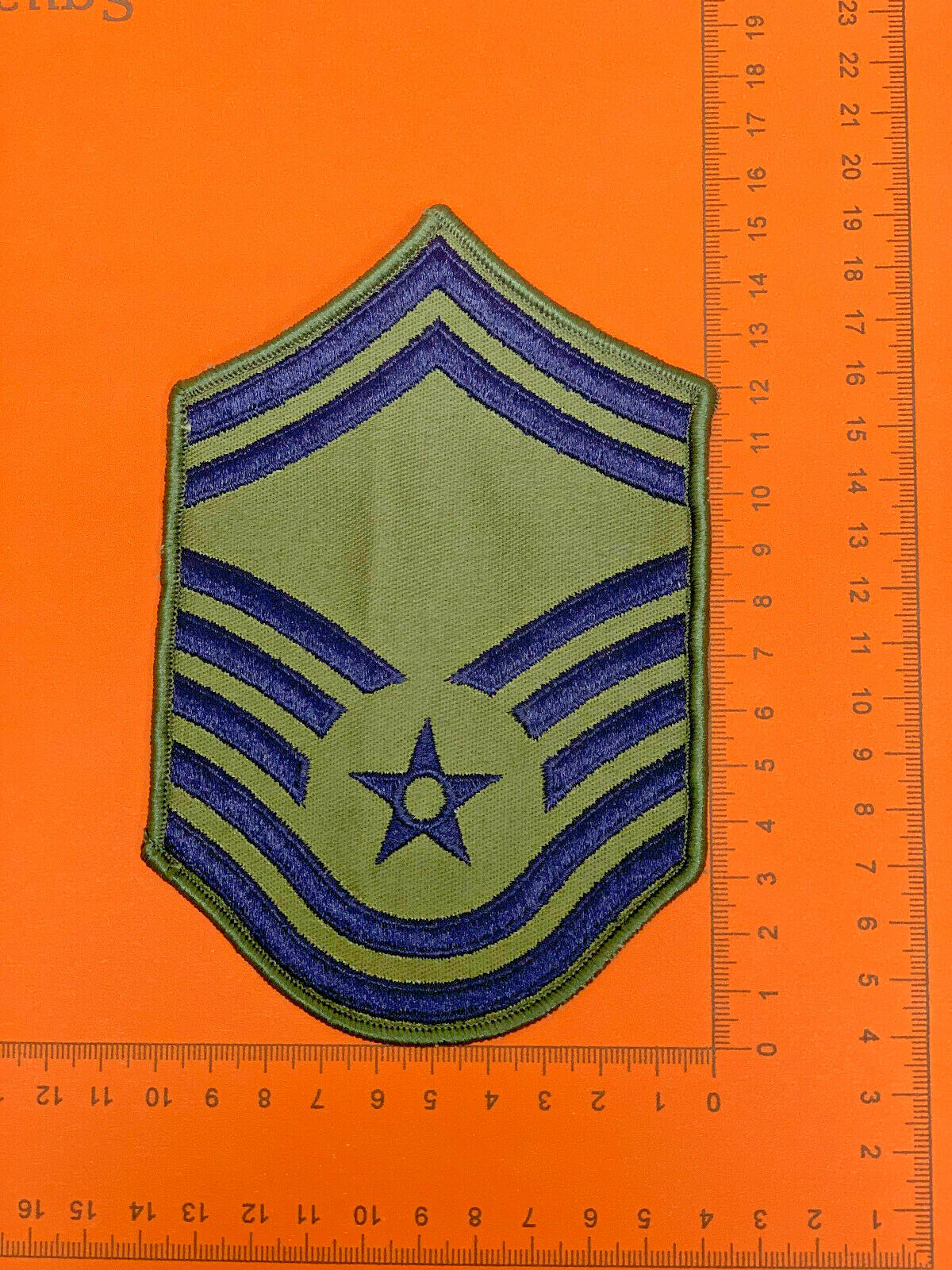 2 USAF U.S. AIR FORCE SENIOR MASTER SERGEANT E-8 RANK EMBROIDERED OD ...